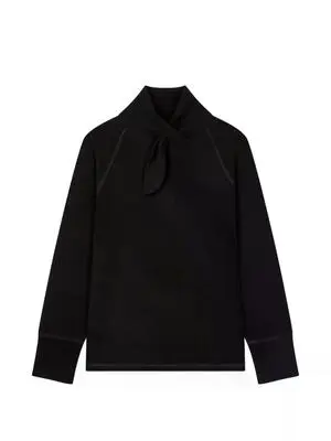 STUDIO TOMBOY Tie-neck Raglan-sleeve T-shirt - Black