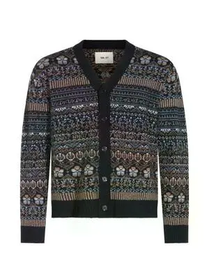 Nn07 Tobias Fair Isle-intarsia Cardigan - Blue