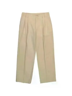 Casablanca Pleated Wool Trousers - Neutrals
