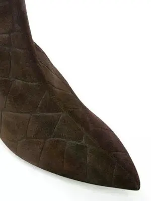 ANGEL ALARCON Croc-effect Suede Boots