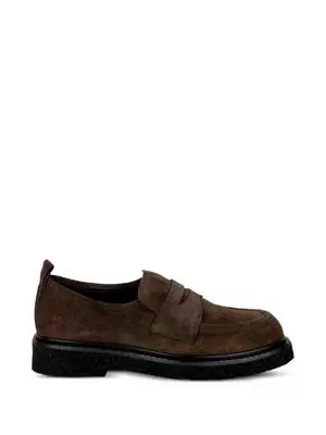 GUGLIELMO ROTTA Suede Slip-on Loafers - Brown