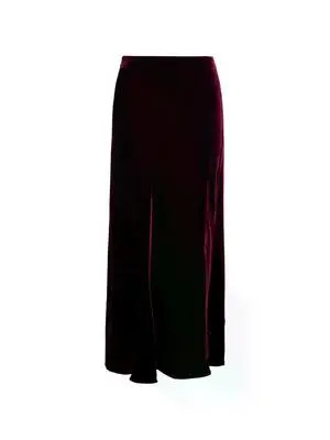 Cara Cara Sanvi Velvet Midi Skirt - Red