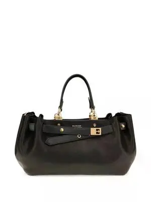 Balenciaga Buckled Leather Shoulder Bag - Black