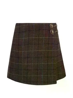 Cara Cara Kate Plaid Horsebit-detail Mini Skirt - Brown