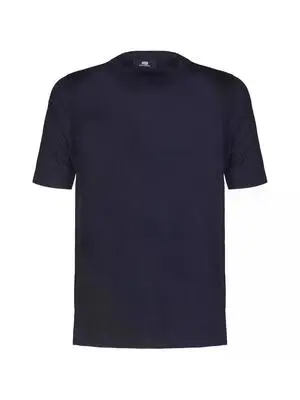 Alpha Studio Short-sleeved Crew-neck Sweater - Blue