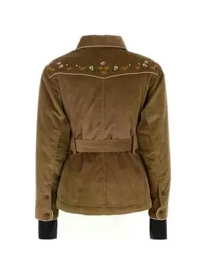 Moncler Olenne Floral-embroidered Corduroy Jacket