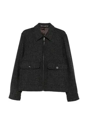 Paul Smith Harrington Herringbone-pattern Front-pocket Jacket - Black