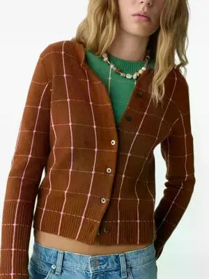 Guest In Residence Jane Check-pattern Button-up Cardigan