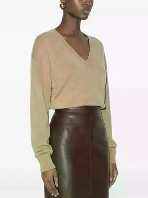 Ronny Kobo Jayden V-neck Sweater - Neutrals