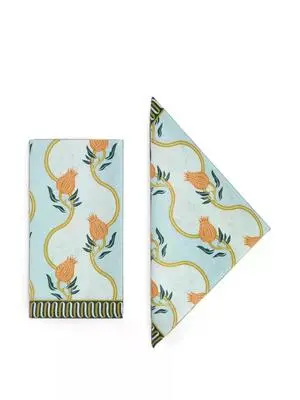 La DoubleJ Melograno Placee Floral-print Napkins