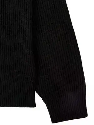 STUDIO TOMBOY Ribbed-knit Round-neck Cardigan