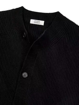 STUDIO TOMBOY Ribbed-knit Round-neck Cardigan