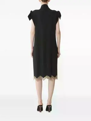 LANVIN Bow-detail Crystal-fringe Midi Dress
