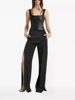 COURREGES Leather-effect Cut-out Bodysuit - Black