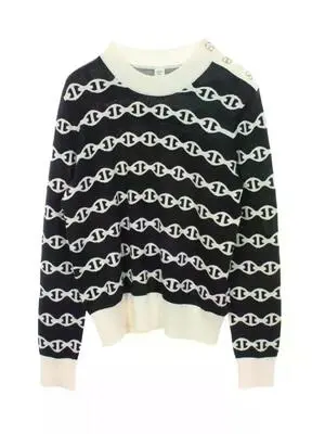 HERMÈS 2010s Chaîne D'ancre-print Button Sweater