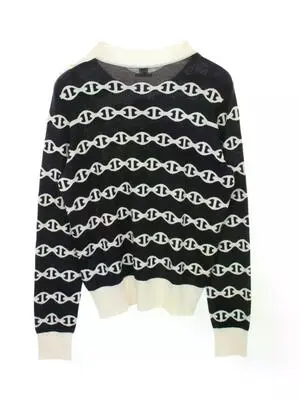 Hermès 2010s Chaîne D'ancre-print Button Sweater