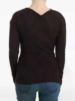 Roberto Cavalli Crossover-neck Ribbed-knit Sweater