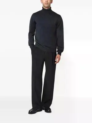 ROBERTO COLLINA Ribbed Roll-neck Sweater - Grey
