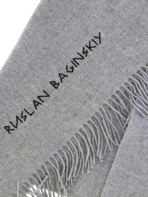 Ruslan Baginskiy Logo-embroidered Fringed Scarf