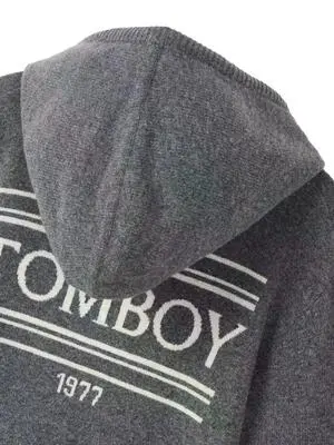 STUDIO TOMBOY Logo-intarsia Knit Zip-up Hoodie