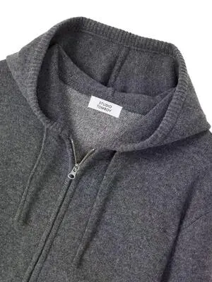STUDIO TOMBOY Logo-intarsia Knit Zip-up Hoodie