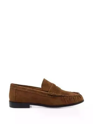 ANGEL ALARCON Penny-slot Suede Loafers - Brown