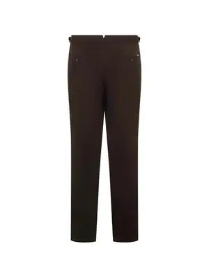 BOSS Patterned Tapered-fit Pants In Italian-cotton