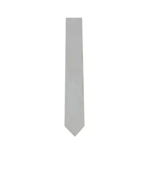 Zegna Pointed-tip Silk Tie - Gray