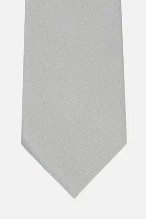 Zegna Pointed-tip Silk Tie - Gray