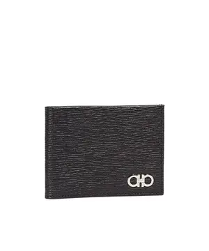 FERRAGAMO Gancini Bifold Wallet - Black