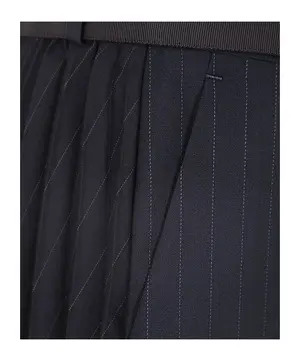 Sacai Stripe Belted Midi Skirt