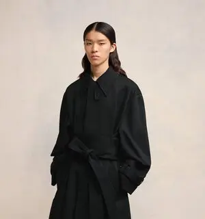 AMI Paris Belted Cotton Trench Coat