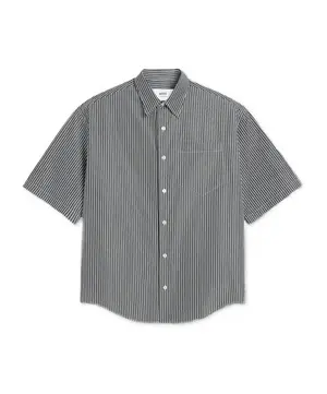 AMI Paris Striped Cotton Shirt - Gray