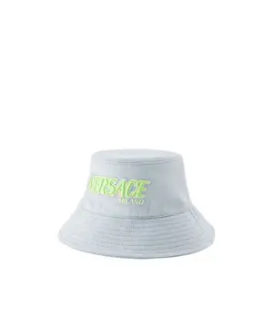 Versace Embroidered Logo Bucket Hat - White