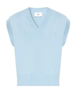 AMI Paris De Coeur V-neck Vest - Blue