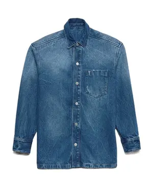 AMI Paris De Coeur-plaque Denim Jacket