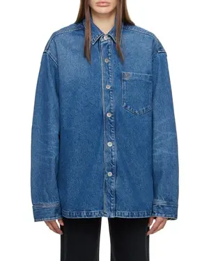 AMI Paris De Coeur-plaque Denim Jacket