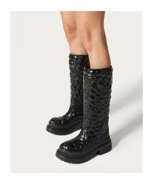 Valentino Garavani Atelier Floral-embossed Mid-calf Rain Boots