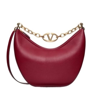 Valentino Garavani Vlogo Moon Zip-up Medium Shoulder Bag - Deep Red