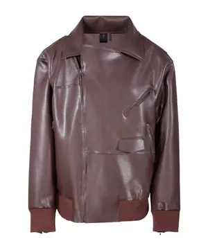 Norma Kamali Oversized Zip-up Biker Jacket - Chocolate