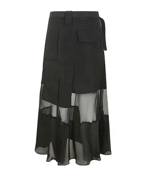 Sacai Panelled Pleated Skirt