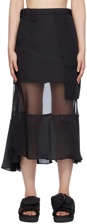 Sacai Panelled Pleated Skirt