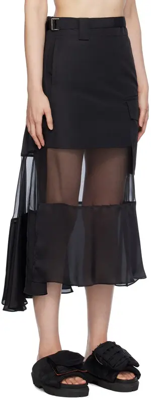 Sacai Panelled Pleated Skirt