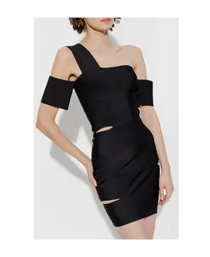 Alexander McQueen Cut-out One-shoulder Mini Dress
