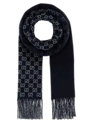 Gucci Embroidered Wool Blend Scarf - Multicolor