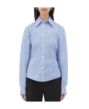 Bottega Veneta Striped Cotton Poplin Shirt