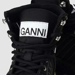 GANNI Cleated Lace Up Hiking Boots