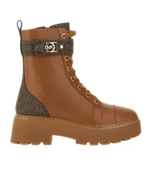 Michael Kors Logo Plaque Ankle Boots - Brown