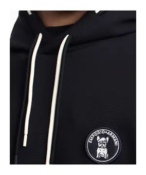 Emporio Armani Logo Patch Drawstring Hoodie