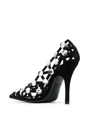 Attico Grid 105mm Rhinestone-embellished Pumpss